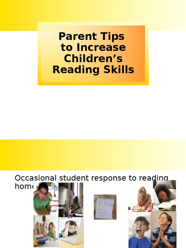 Parent Tips To Increase Children's Reading Skills | PDF | Dough ...