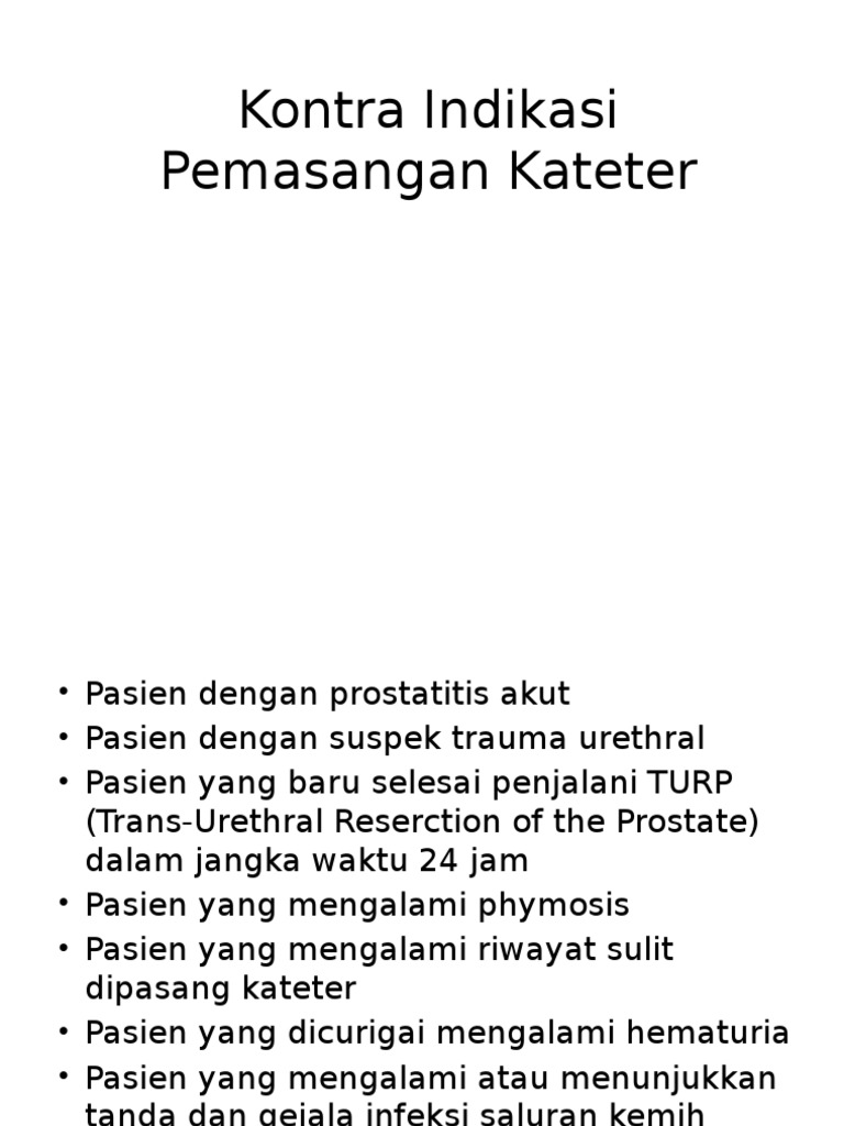 Kontra Indikasi Pemasangan Kateter | PDF