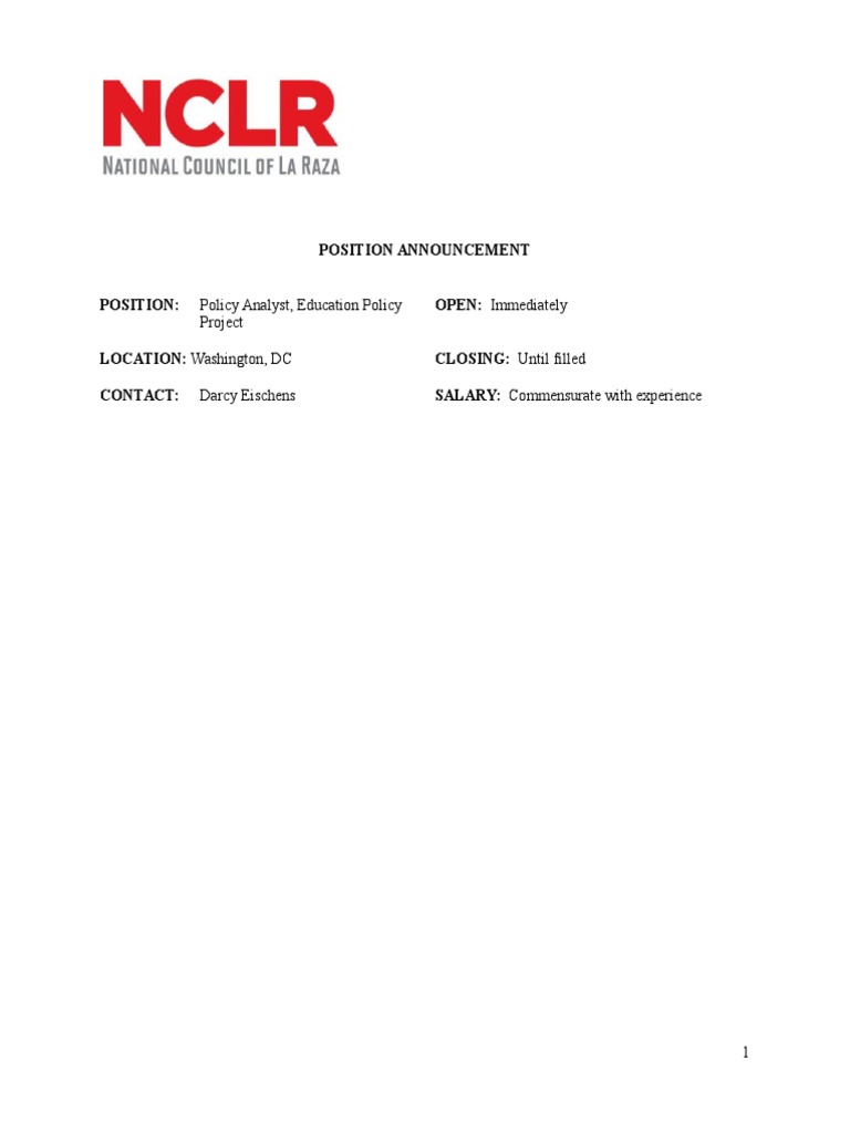 Education Policy Analyst | PDF | Policy Analysis | Further Education