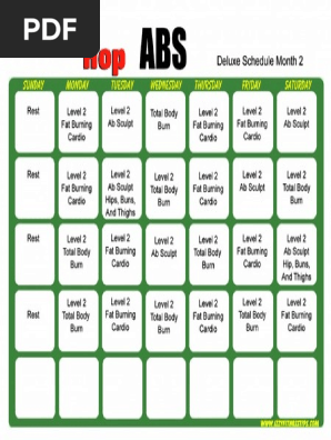 Hip Hop Abs Schedule Basic