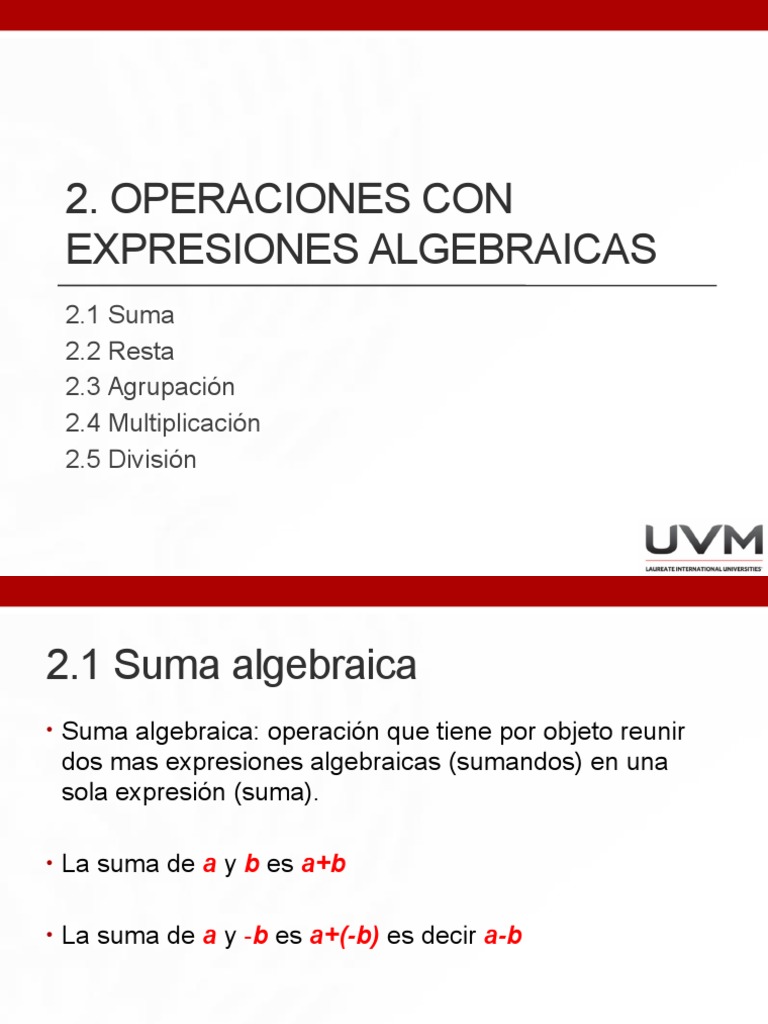 Operaciones Con Expresiones Algebraicas | División (Matemáticas ...
