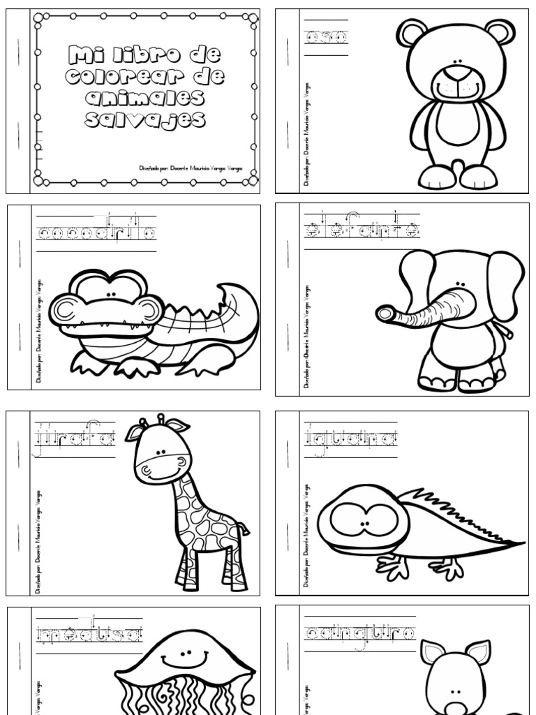 Libro de animales salvajes para colorear | PDF | Ficción general