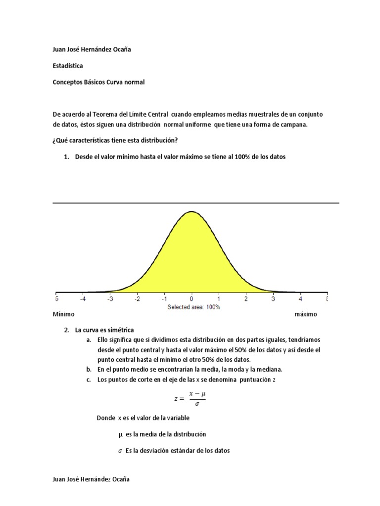 Curva Normal | Distribución normal | Desviación Estándar