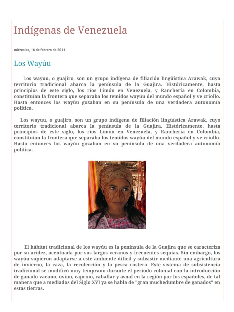 Cultura y vida de los Wayúu en Venezuela | PDF | Venezuela | Gente indígena