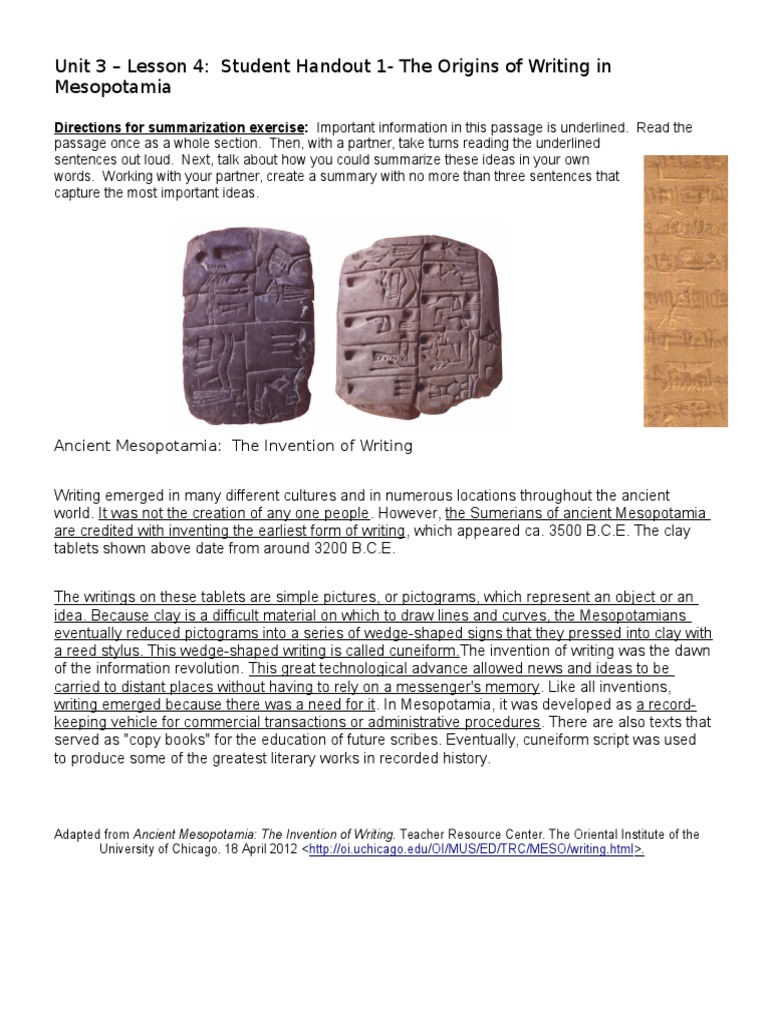 Origins of Writing in Mesopotamia | PDF | History | Classics