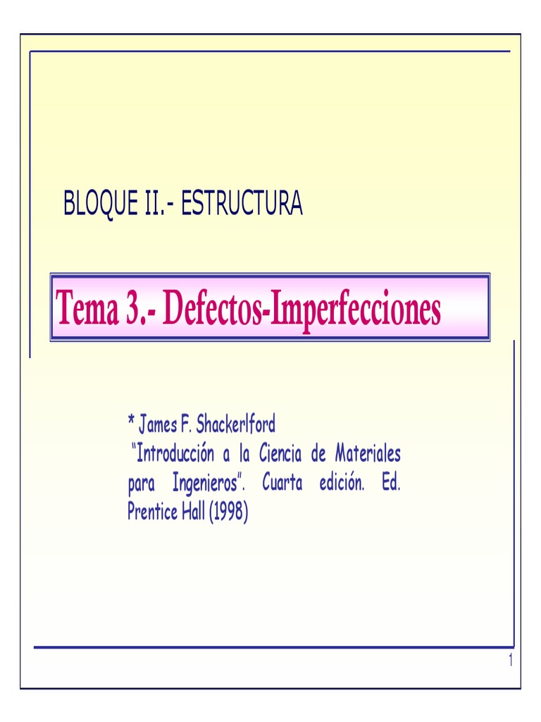 Defectos en Materiales | PDF | Dislocación | Química
