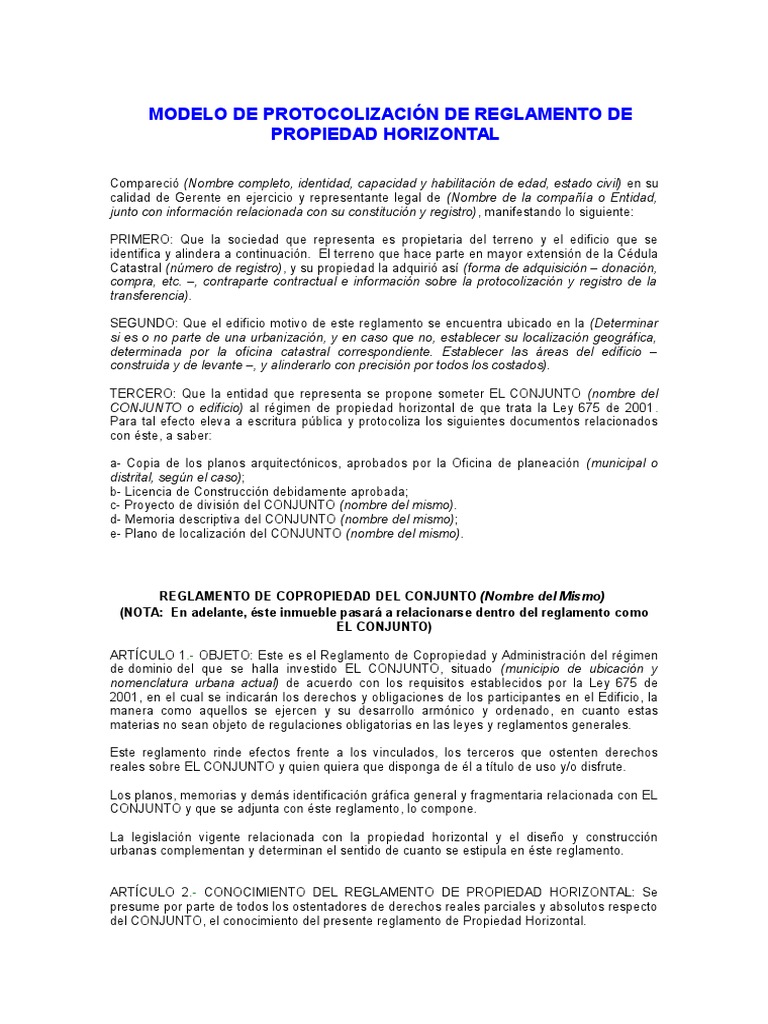 Prop Horizontal | PDF | Condominio | Propiedad