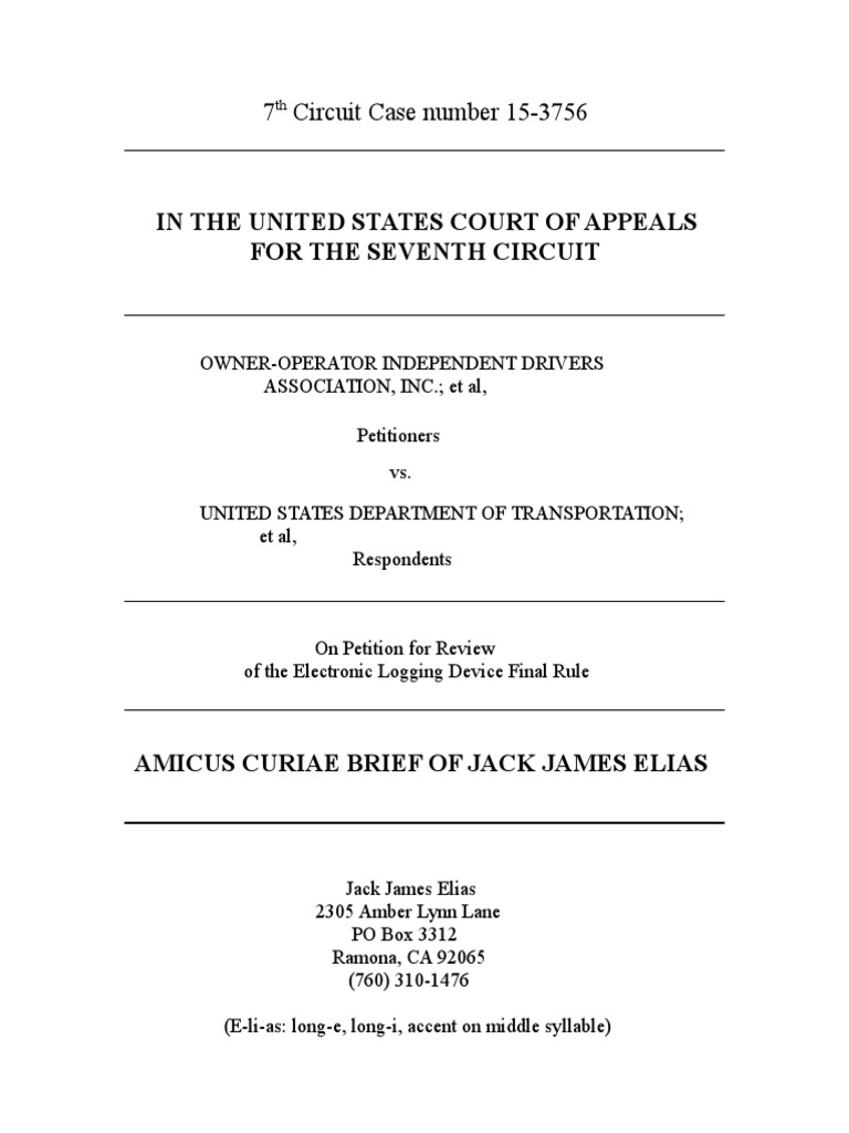 Amicus Curiae Brief of Jack James Elias | PDF