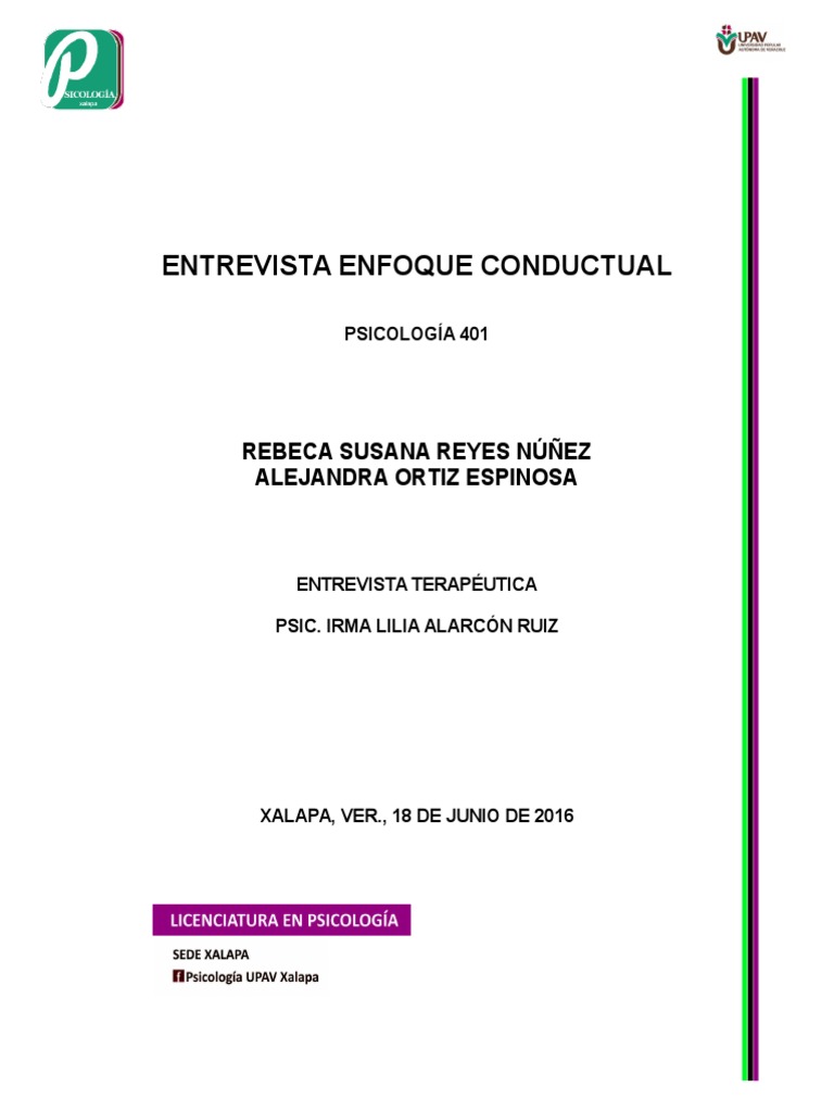 Entrevista Conductual en Psicología | PDF | Comportamiento | Información