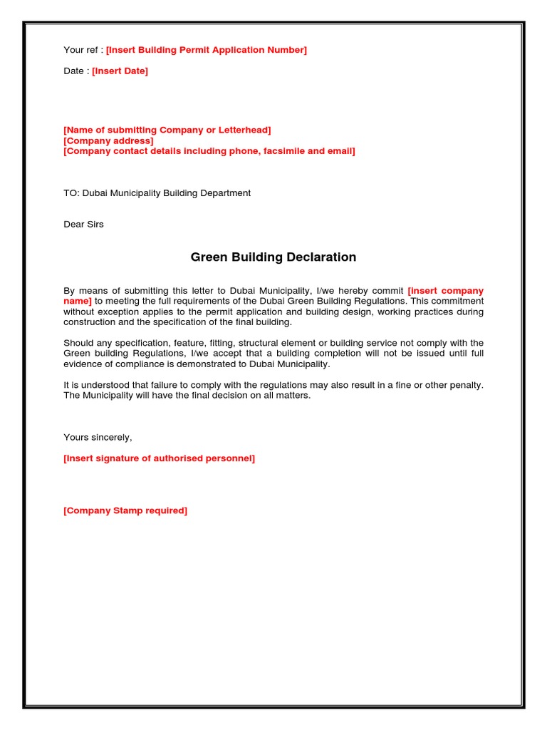 02 DM BLDG Green+Building+Declaration V01 | PDF
