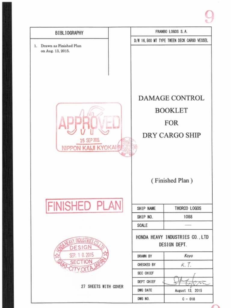 9 C-018 Damage Control Booklet For Dry Cargo Ship PDF | PDF ...