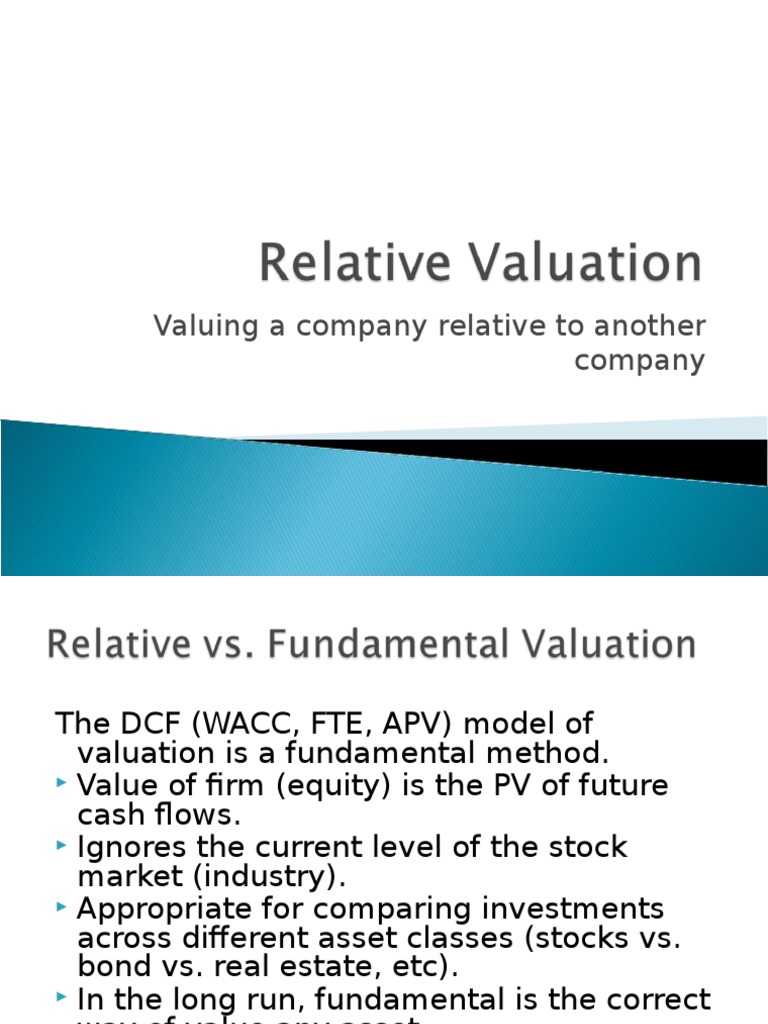 Relative Valuation | PDF | Valuation (Finance) | Stocks