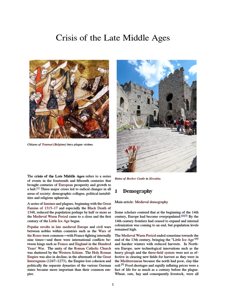 The Devastating Impact of the Late Middle Ages Crisis: Population ...