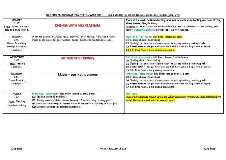 English Term 3 w1 | PDF