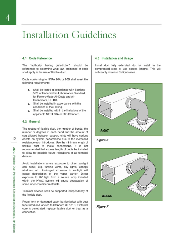 ADC Flexible Duct Performance & Installation Standards. Installation ...