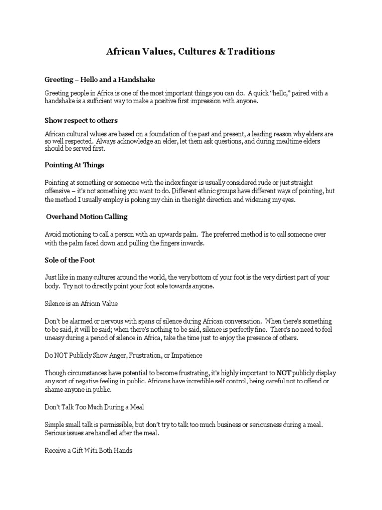 African Values, Cultures & Traditions: Greeting - Hello and A Handshake ...