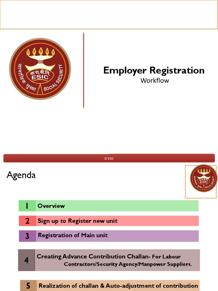 ESIC Employer Registration Workflow Guide | PDF