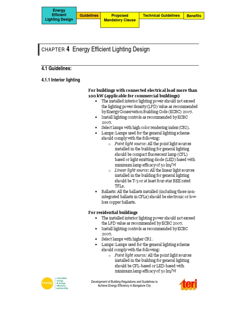 Teri Standards PDF | PDF | Compact Fluorescent Lamp | Lighting