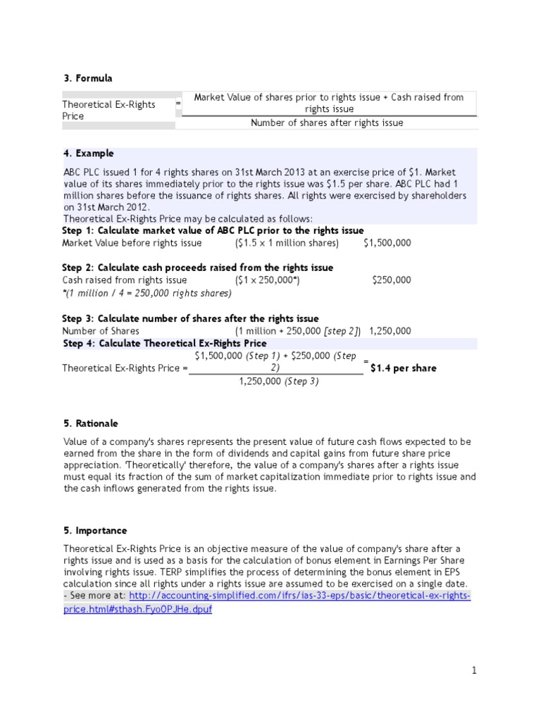 Ex Right Issue Price | PDF | Earnings Per Share | Dividend
