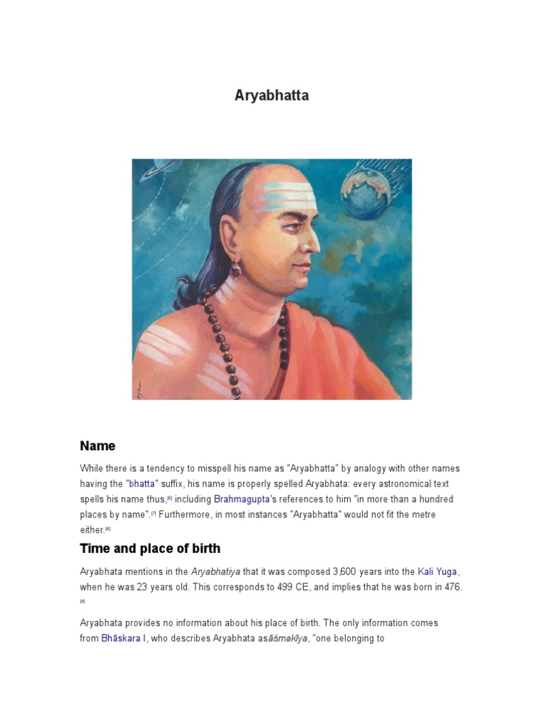 Arya Bhata | PDF | Astronomy | Teaching Mathematics