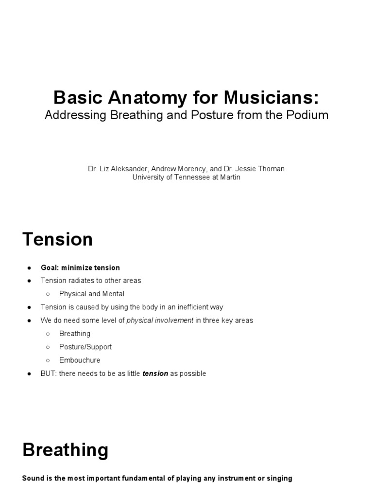 Basic Anatomy For Musicians | PDF | Breathing | Exhalation