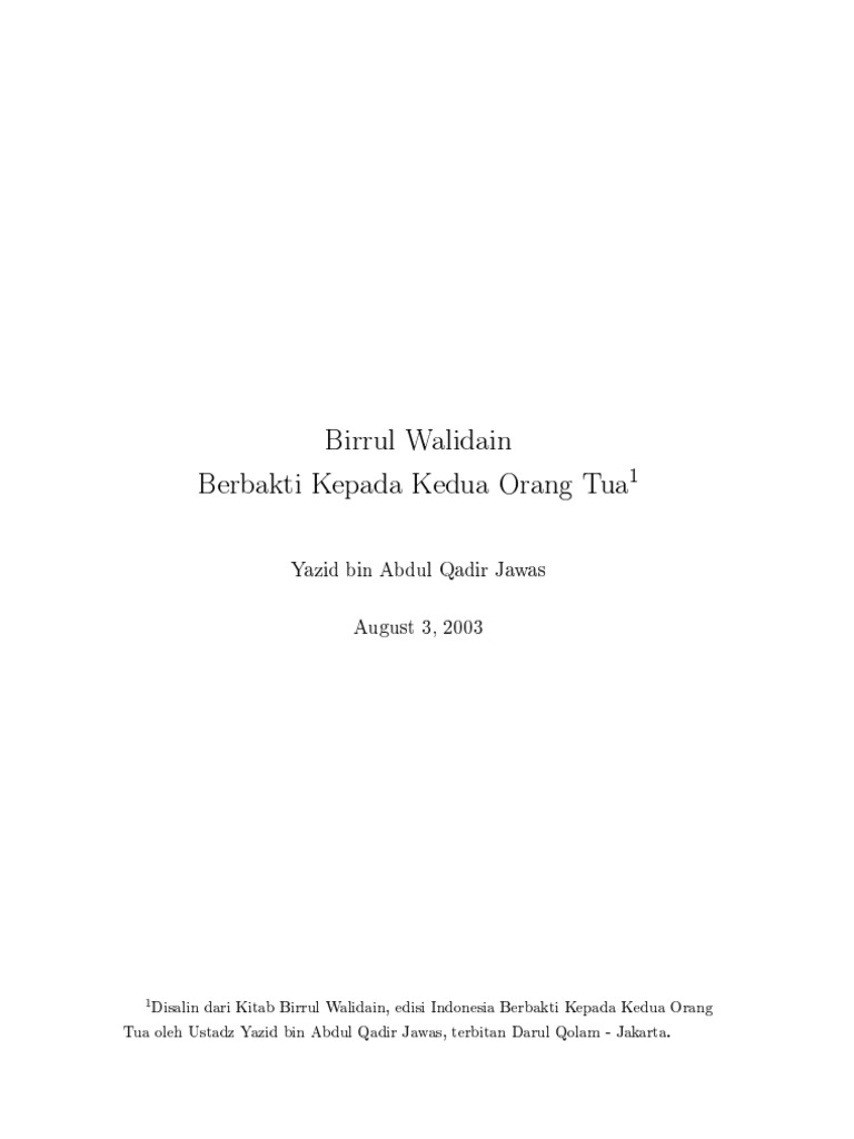 Birrul Walidain | PDF