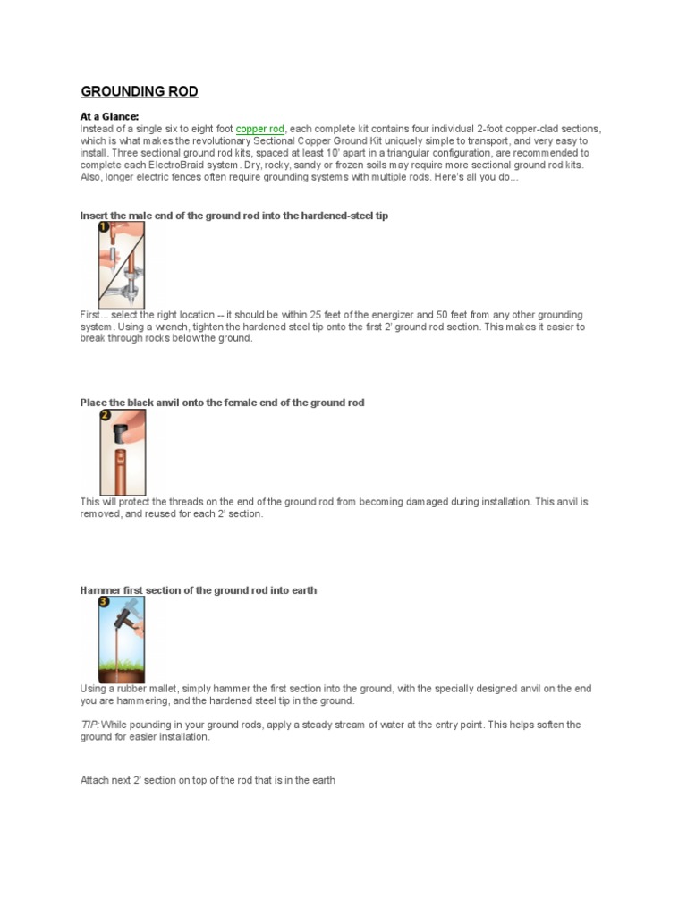 Earthing Rod Installation Procedure | PDF