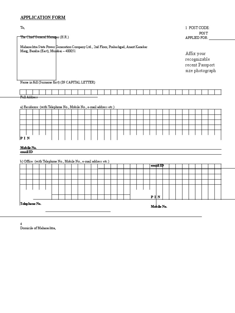 Revised - Application Form-Selection Post | PDF | Disability | Business