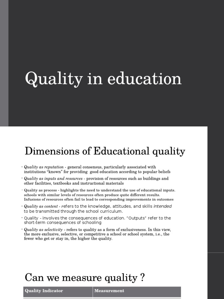 Education Quality | PDF