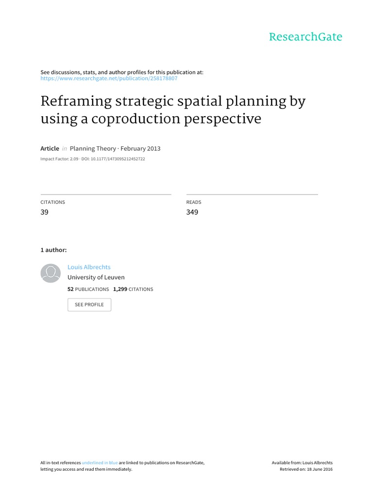 Strategic Spatial Planning PDF | PDF | Strategic Management | Governance