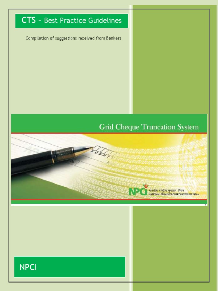 CTS Best Practice Guidelines Overview | PDF | Clearing (Finance) | Cheque