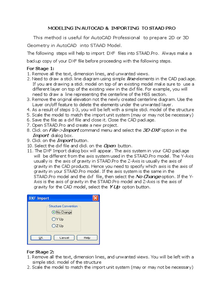 Staad Pro-Importing Autocad To Staad Pro | PDF | Cartesian Coordinate ...