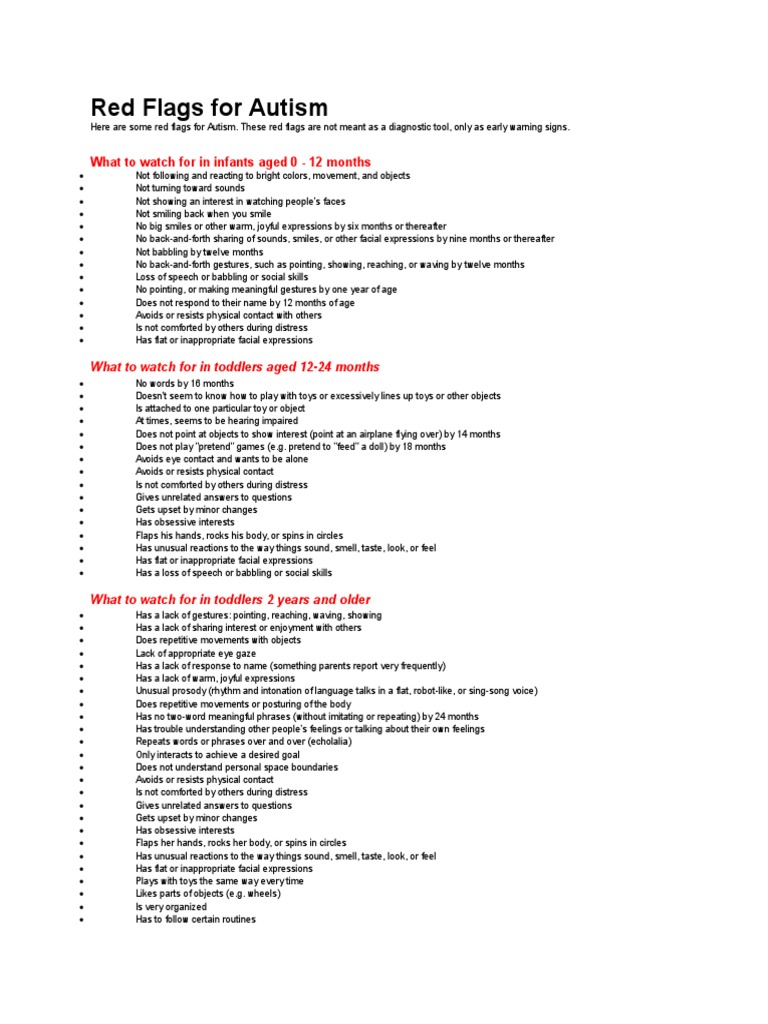 Red Flags for Autism | Autism | Nonverbal Communication