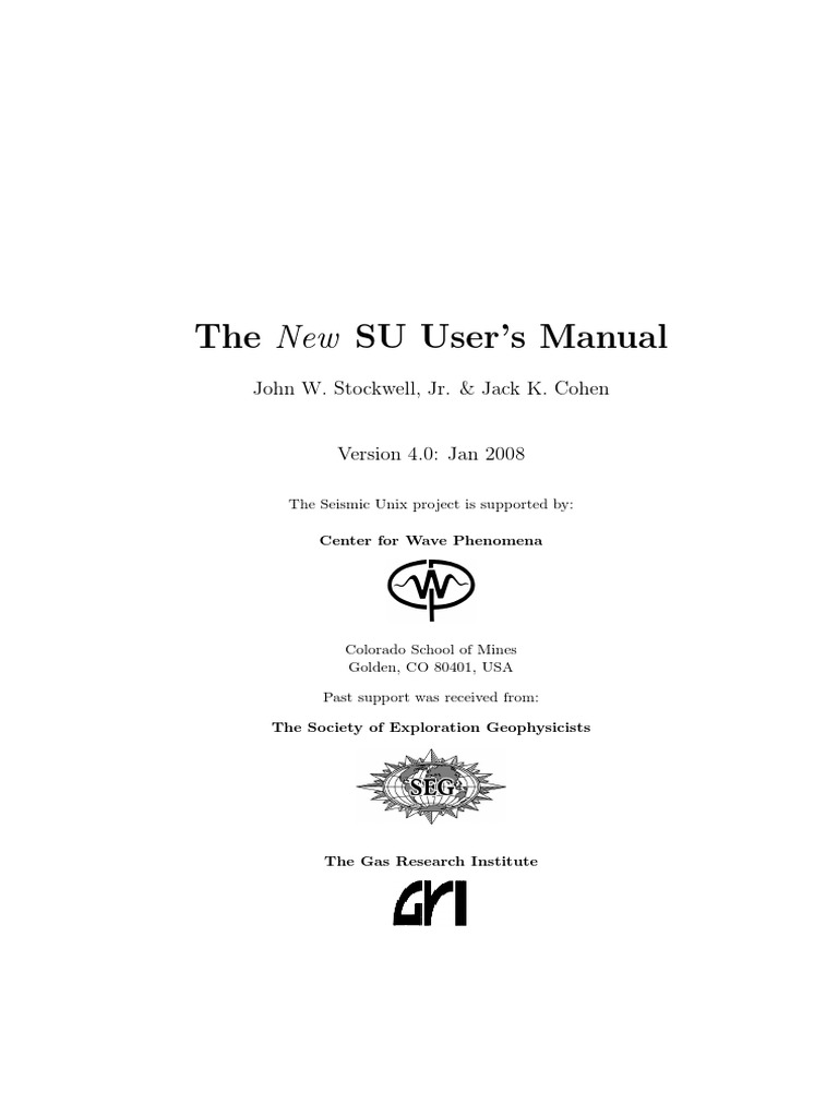 Seismic Unix (User Manual) PDF | PDF | Command Line Interface ...