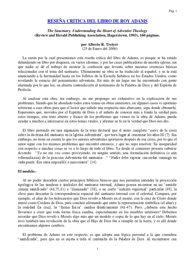 Criticas Al Libro de Roy Adams Por A Treiyer | PDF | Sacerdote | Templo ...