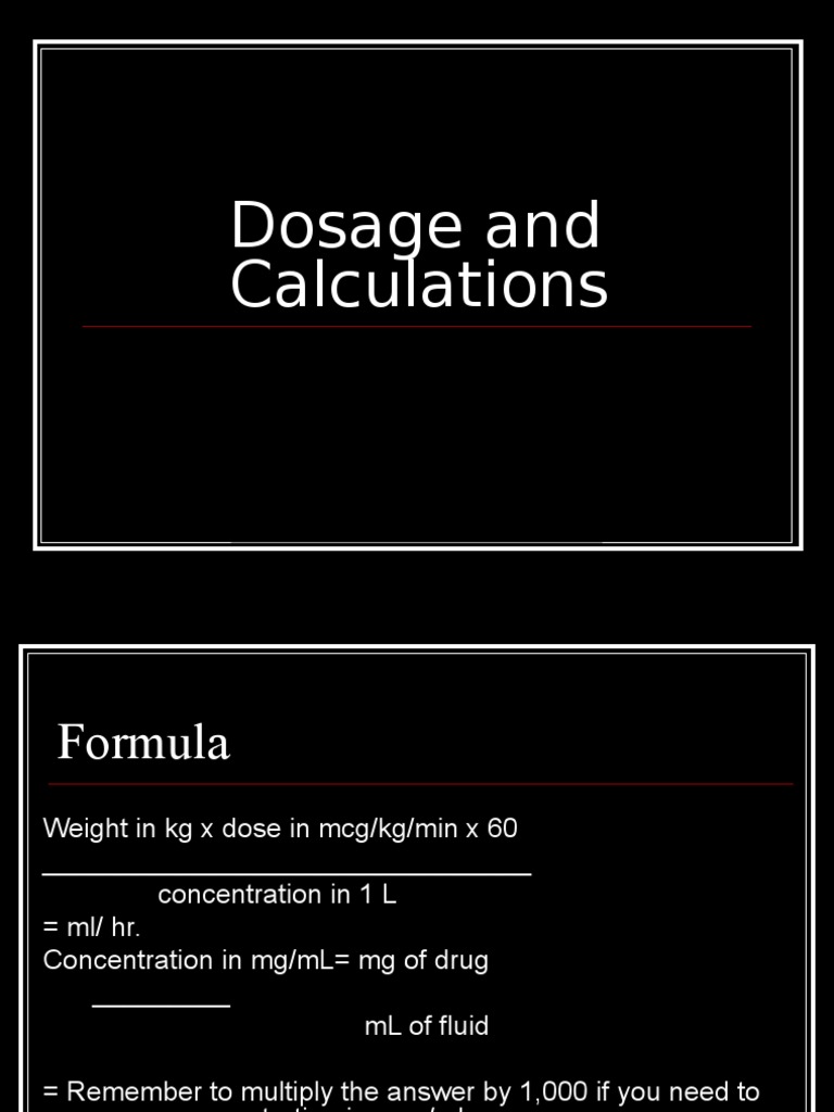 Dopamine and Dobutamine Computation | PDF | Home & Garden | Wellness