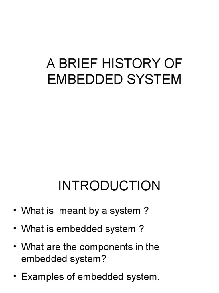 A Brief History of Real Time Embedded System | PDF | Embedded System ...