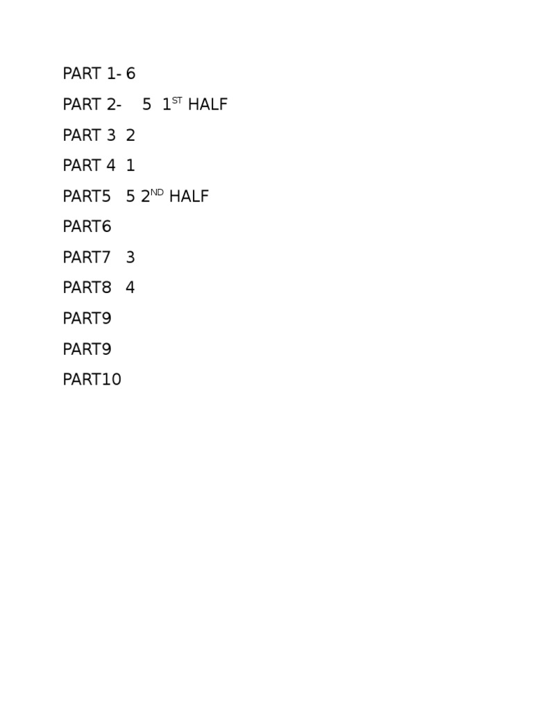 PART 1-6 Part 2 - 5 1 Half Half | PDF