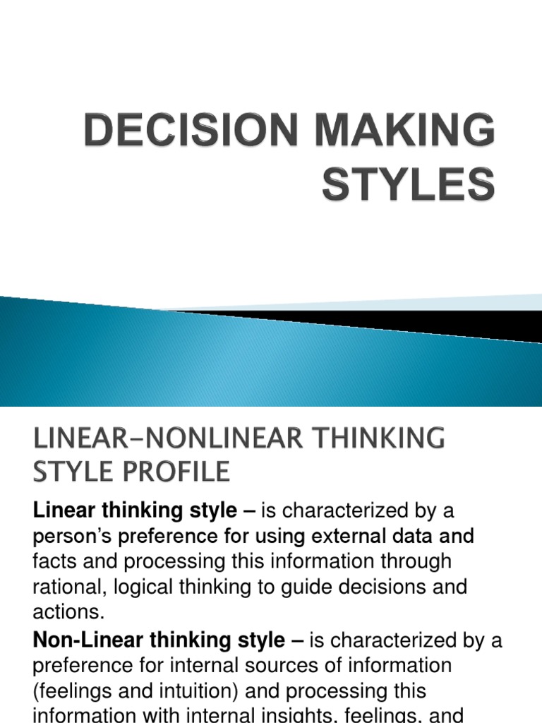 Decision Making Styles PDF | PDF