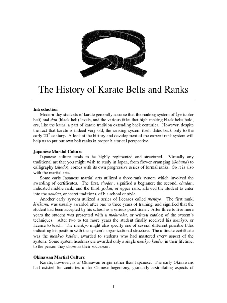 History of Belts and Ranks.pdf | Karate | Shotokan