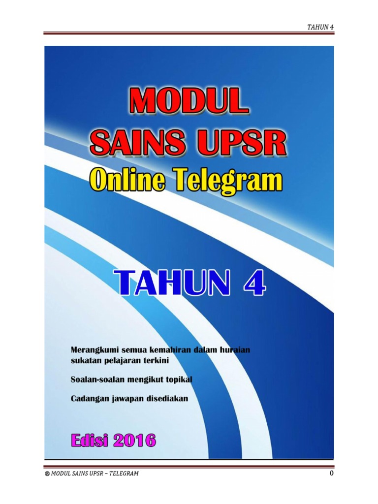 Modul Sains Upsr - Telegram - t4 | PDF