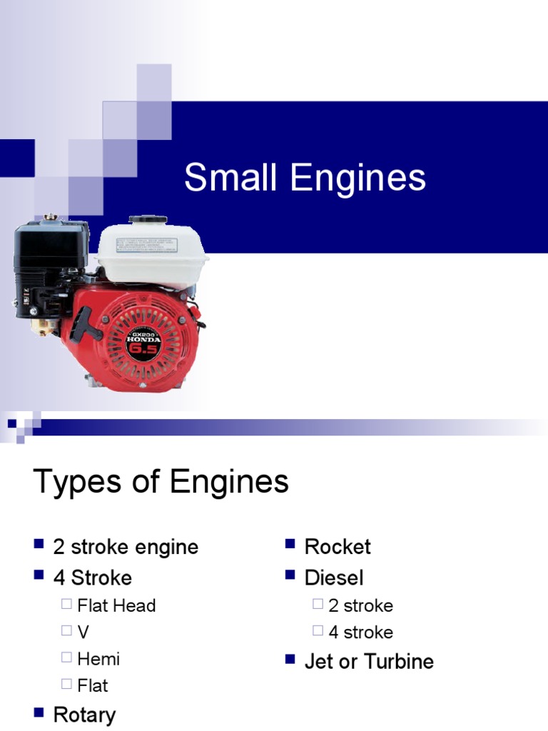 Types and Functions of Small Engines | PDF | Internal Combustion Engine ...
