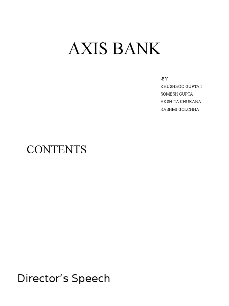 Axis Bank | PDF