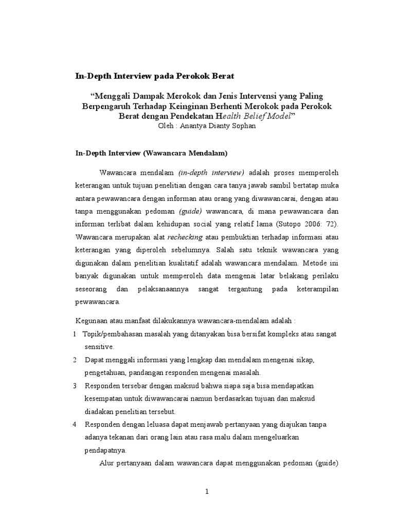 In Depth Interview | PDF