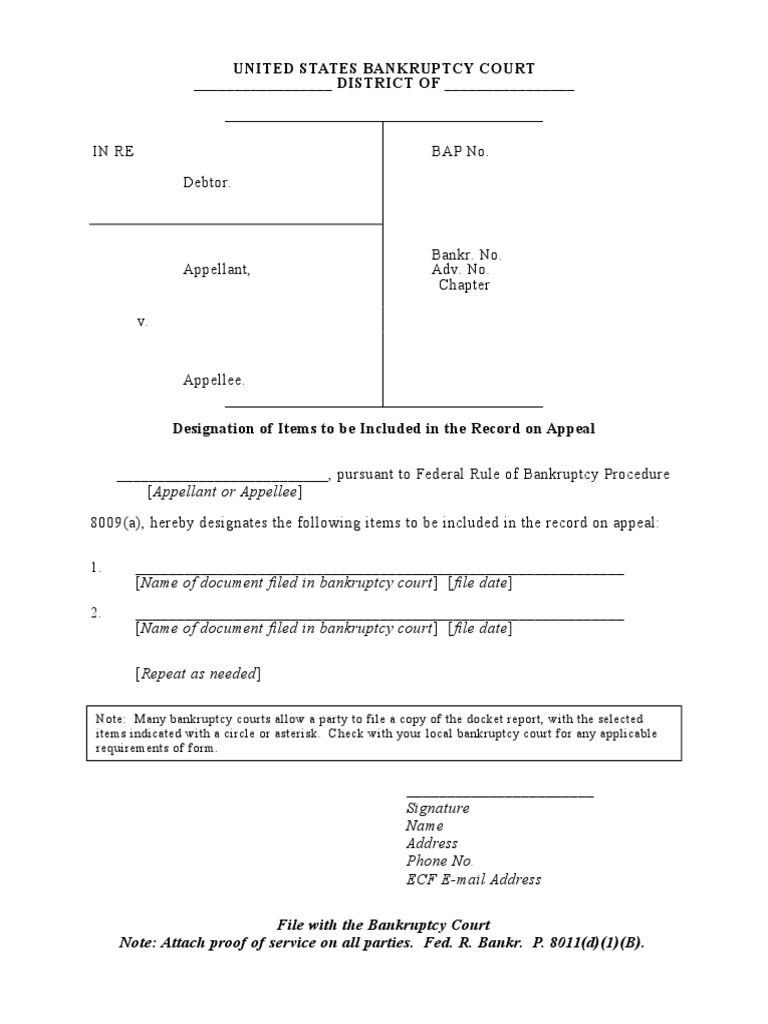 United States Bankruptcy Court - DISTRICT OF | PDF