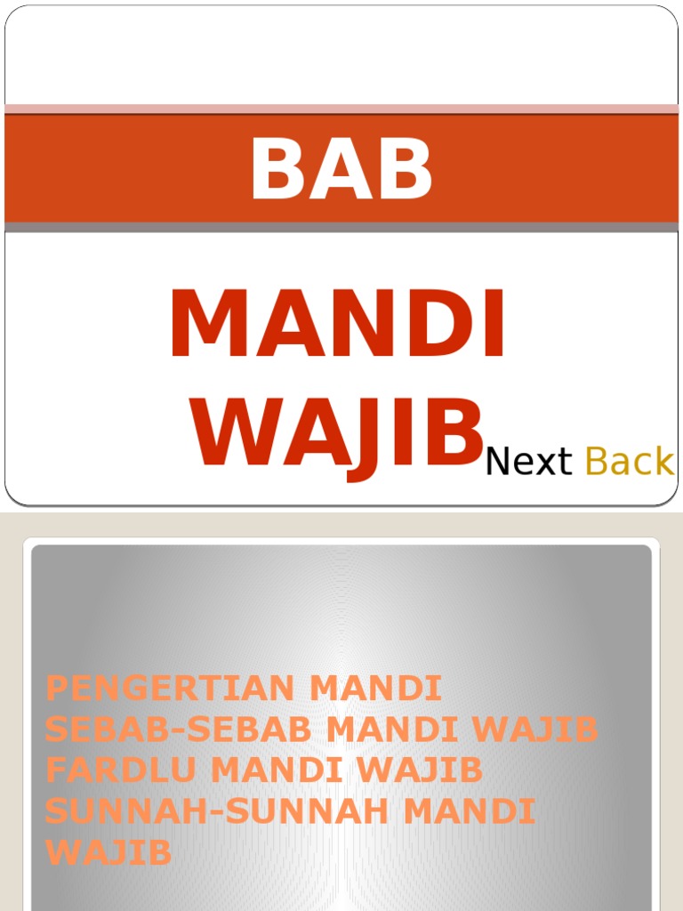 Materi Pesantren Kilat - Bab Mandi Wajib | PDF