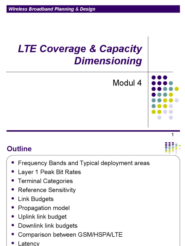 LTE Coverage & Capacity Dimensioning | PDF | Lte (Telecommunication ...