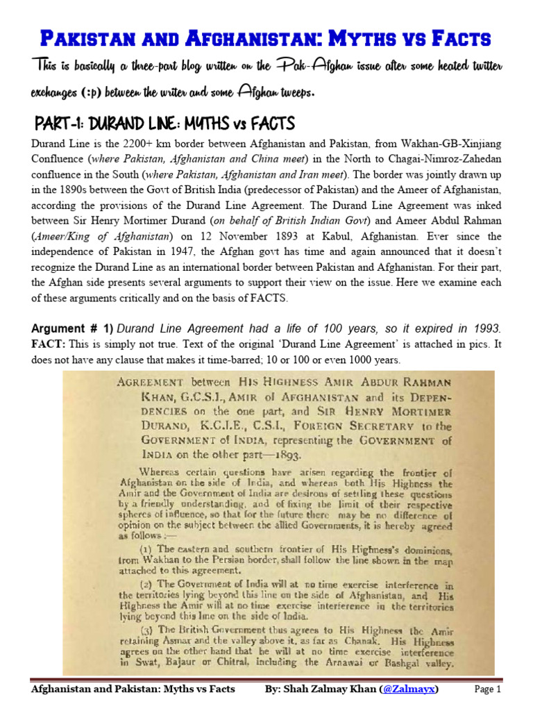 Pakistan and Afghanistan - Myths Vs Facts | PDF | Taliban | Afghanistan