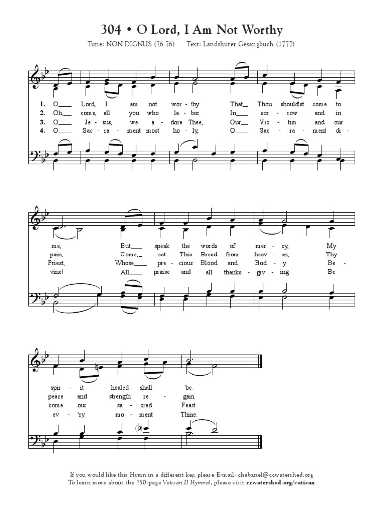 o Lord i Am Not Worthy