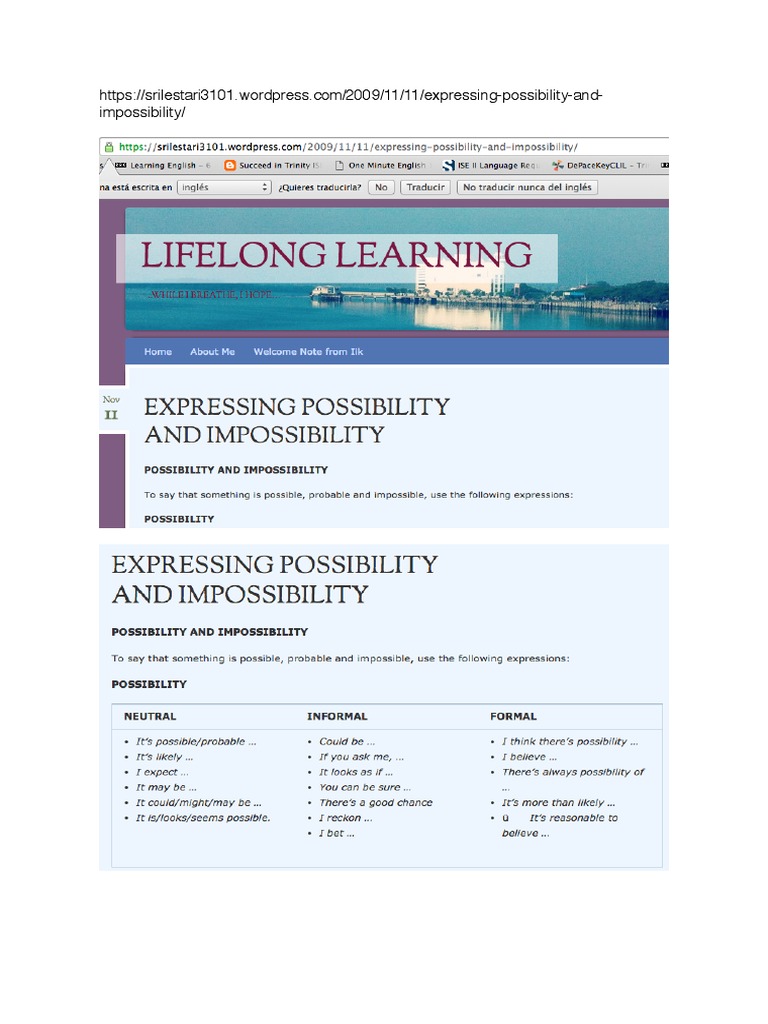 Expressing Possibility and Impossibility | PDF